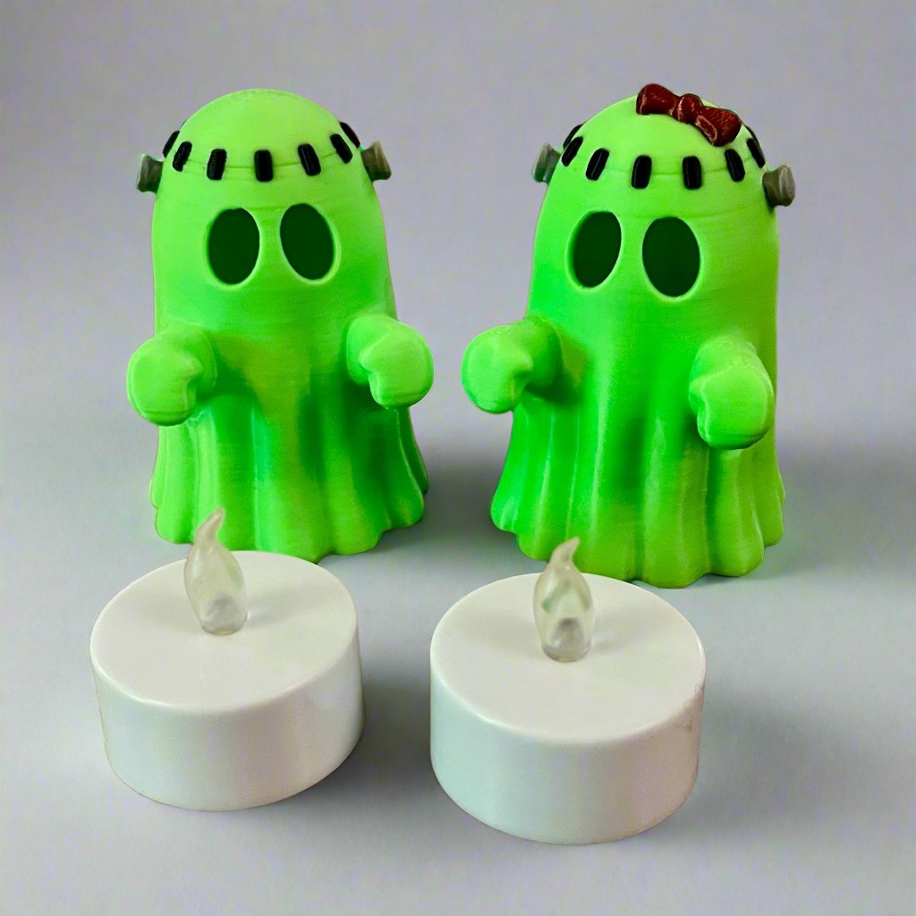 Mr. & Mrs. Frankenstein Spooky Ghost Halloween Candle Lights – MP3D